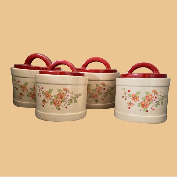 Kitchen | 4 Floral Canister Set | Poshmark